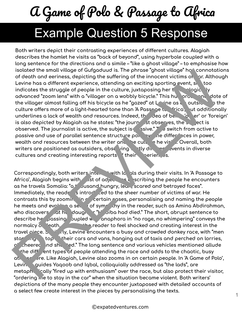A Passage to Africa GCSE & IGCSE Activities and Resources - Expat ...