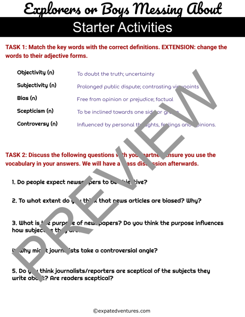 Explorers or Boys Messing About Resources - Expat Edventures