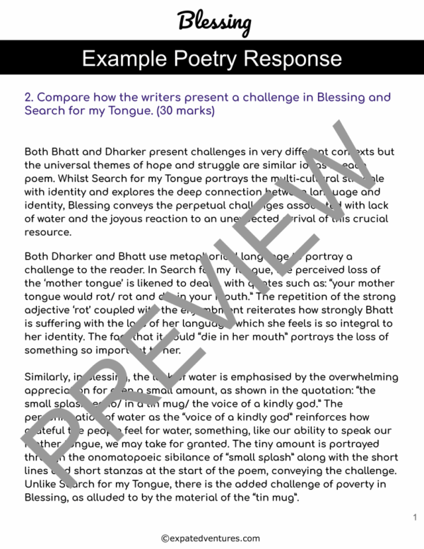 Editable Blessing Poetry Resources - Expat Edventures