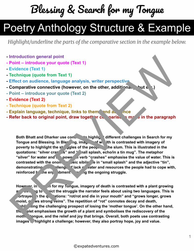 Editable An Unknown Girl Poetry Resources - Expat Edventures