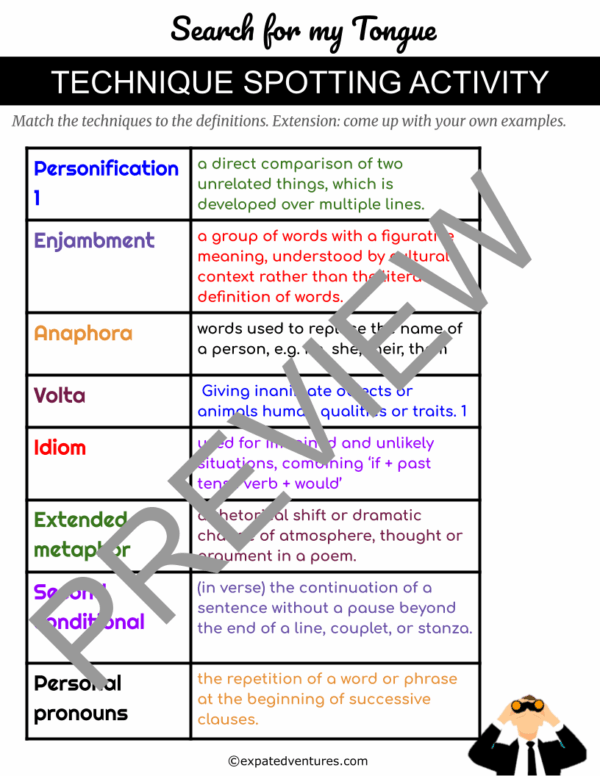 Editable Search for my Tongue IGCSE Resources - Expat Edventures